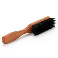 China Custom LOGO Mens Grooming Kit 100% Natural Beech Wood Grade Beard Brush and Comb Set for sale