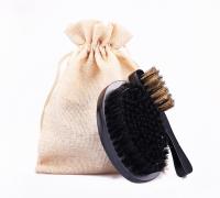 China Beach Wood 360 Wave Beard Brush And Comb Kit Anti Static Customized Grooming Needs for sale