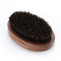 China Walnut Wooden Beard Brush Oval Customize Brand Logo Beard Grooming Brush for sale