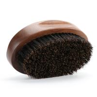 China Walnut Wooden Beard Brush Oval Customize Brand Logo Beard Grooming Brush for sale