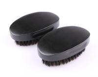 China Black Boars Hair Beard Brush Oval Shaped Beech Wooden For Men Moustache for sale