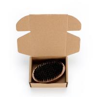 China Black Boars Hair Beard Brush Oval Shaped Beech Wooden For Men Moustache for sale