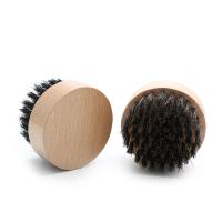 China Customized Boar Bristle Beard Brush Round Men Moustache Brush Durable for sale