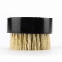 China Comfortable Boar Bristle Beard Brush Round Black Sisal Mustache And Beard Brush for sale