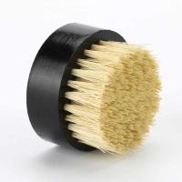 China Comfortable Boar Bristle Beard Brush Round Black Sisal Mustache And Beard Brush for sale