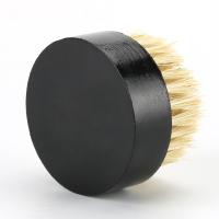 China Comfortable Boar Bristle Beard Brush Round Black Sisal Mustache And Beard Brush for sale