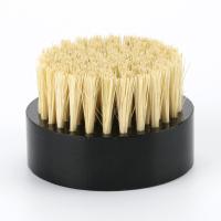 China Comfortable Boar Bristle Beard Brush Round Black Sisal Mustache And Beard Brush for sale