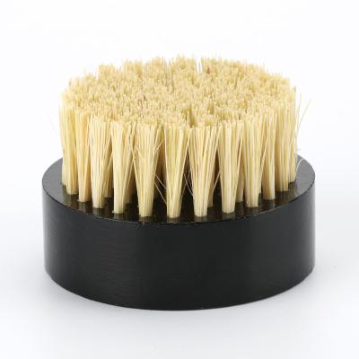 China Comfortable Boar Bristle Beard Brush Round Black Sisal Mustache And Beard Brush for sale