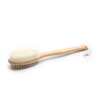 China Dual-Sided Long Handle Exfoliating Back Scrubber Brush with Bamboo Handle for sale