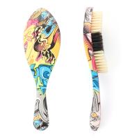 China Soft Boar Bristle 360 Curved Wave Hair Brush for Customized Patterns and Smooth Finish for sale