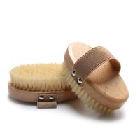 China Natural Bristle Dry Exfoliating Brush Body Bath Shower 11*6.2*3.5cm for sale