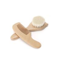 China Baby Hair Brush Goat Wood Toddler Bath Brush And Comb Kit for sale