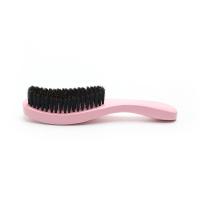 China Pink Curved Smoothing Hair Brush Boar Bristle 360 Wave Brush for sale