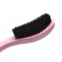 China Pink Curved Smoothing Hair Brush Boar Bristle 360 Wave Brush for sale