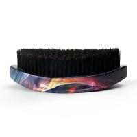 China Custom Logo Boar Bristle 360 Wave Brush with Wood Handle for sale