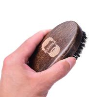 China Black Walnut Wood Handle Beard Brush 11.5x6x4cm Boar Bristle for sale