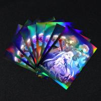 China 67X92mm Holographic Glossy Art Printed Trading Card Sleeves with Heat Seal for TCG Game Protection for sale