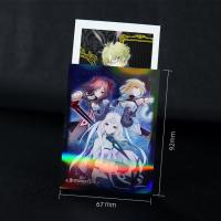 China 67X92mm Holographic Glossy Art Printed Trading Card Sleeves with Heat Seal for TCG Game Protection for sale