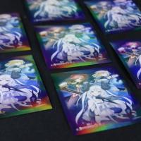 China 67X92mm Holographic Glossy Art Printed Trading Card Sleeves with Heat Seal for TCG Game Protection for sale