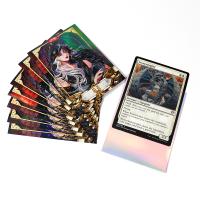 China Custom Holographic PP Laminated Art Card Sleeves with CMYK Gravure Printing in 66x91mm Size for sale
