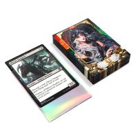 China Custom Holographic PP Laminated Art Card Sleeves with CMYK Gravure Printing in 66x91mm Size for sale