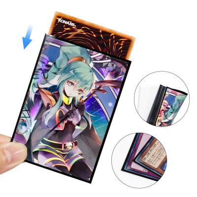 China Custom Holographic Art Japanese Trading Card Sleeves Moisture Proof 63x90mm Size for Yugioh and Bushiroad for sale