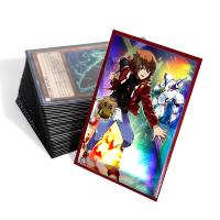 China Custom 62X89MM Holographic Rainbow Effects Heat-Sealed Laminated BOPP Plastic Art Card Sleeves for Yugioh for sale