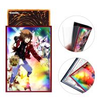 China Custom 62X89MM Holographic Rainbow Effects Heat-Sealed Laminated BOPP Plastic Art Card Sleeves for Yugioh for sale