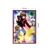 China Custom 62X89MM Holographic Rainbow Effects Heat-Sealed Laminated BOPP Plastic Art Card Sleeves for Yugioh for sale