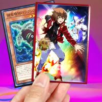 China Custom 62X89MM Holographic Rainbow Effects Heat-Sealed Laminated BOPP Plastic Art Card Sleeves for Yugioh for sale