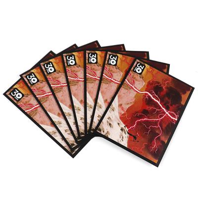 China Customized Laminated 66X91MM Art Card Sleeves with CMYK Gravure Printing for Trading Cards for sale