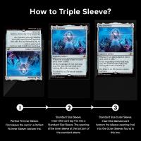 China 50pcs Ultra Hard TCG Card Sleeves 150 Micron Protector 70X95MM Triple Card Sleeves for sale
