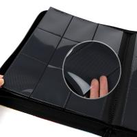 China Customizable High-Grade Leather Luxury Black TCG Collection Card Binder with Thermal Binding 20 Page 360 Pockets for sale