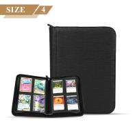 China Premium PU Leather 4 Pockets Trading Card Binder 245x187mm for Card Collection for sale