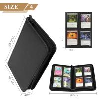 China Premium PU Leather 4 Pockets Trading Card Binder 245x187mm for Card Collection for sale