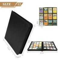 China Luxury PU Leather Trading Card Binder with 12 Pockets and 350x335mm Size for Premium Card Collection for sale