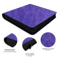China 12-Pocket PU Leather Cover Toploader Binder with 384 Cards Capacity and Embossing Printing for sale