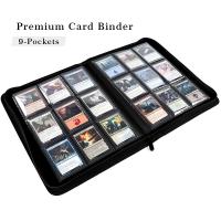 China Custom 9 Pockets Type Holographic Rainbow Effects PU Leather Cover Trading Card Binder for Secure Storage for sale