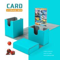 China Premium PU Leather 200+ Capacity Foldable Design Deck Box for Card Game Organizer for sale