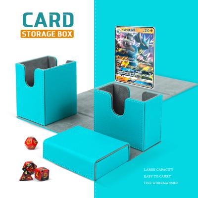 China Premium PU Leather 200+ Capacity Foldable Design Deck Box for Card Game Organizer for sale