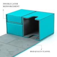 China Premium PU Leather 200+ Capacity Foldable Design Deck Box for Card Game Organizer for sale