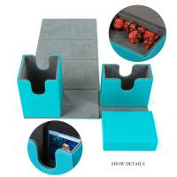 China Premium PU Leather 200+ Capacity Foldable Design Deck Box for Card Game Organizer for sale