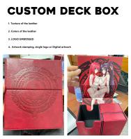 China Premium PU Leather 200+ Capacity Foldable Design Deck Box for Card Game Organizer for sale