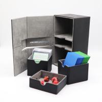 China Premium PU Leather Deck Box with 200+ Capacity and Foldable Design for Card Game Organizer for sale