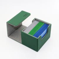 China 100+ Capacity Folding PU Leather Deck Box for Trading Card Collection for sale