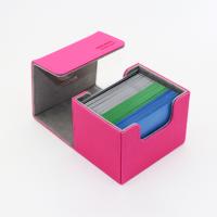 China 100+ Capacity Folding PU Leather Deck Box for Trading Card Collection for sale
