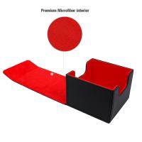 China 50+ Capacity PU Leather Folding Toploader Deck Box for Card Collections for sale