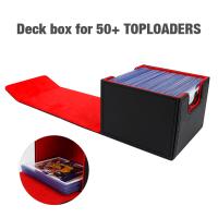 China 50+ Capacity PU Leather Folding Toploader Deck Box for Card Collections for sale