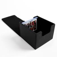 China Custom Black Toploader Deck Box 50+ with PU Leather and Velvet Material for Card Collections for sale