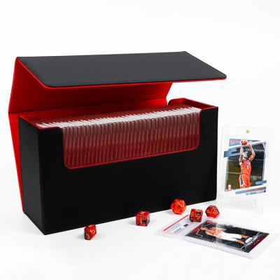 China Premium PU Leather Graded Card Holder with Flexible Magnetic Locking and Velvet Lining for Secure Storage for sale